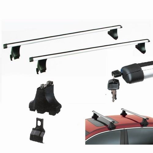 Alloy Roof Rack Cross Bars Lockable Keys Fits For Car Without Rails On Roof